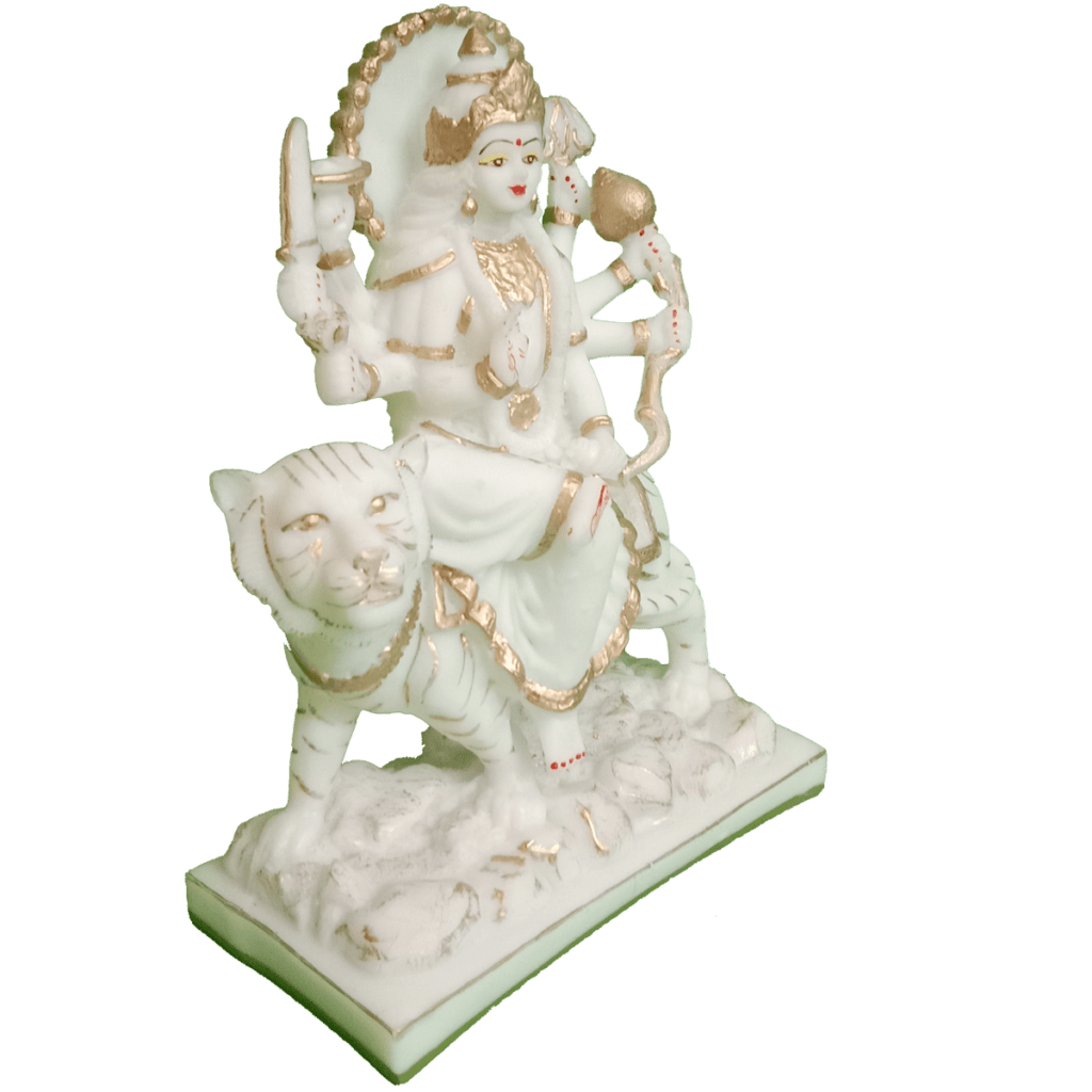 White Marble Look Durga Maa Resin Statue Murti Sculpture Murti Height ...