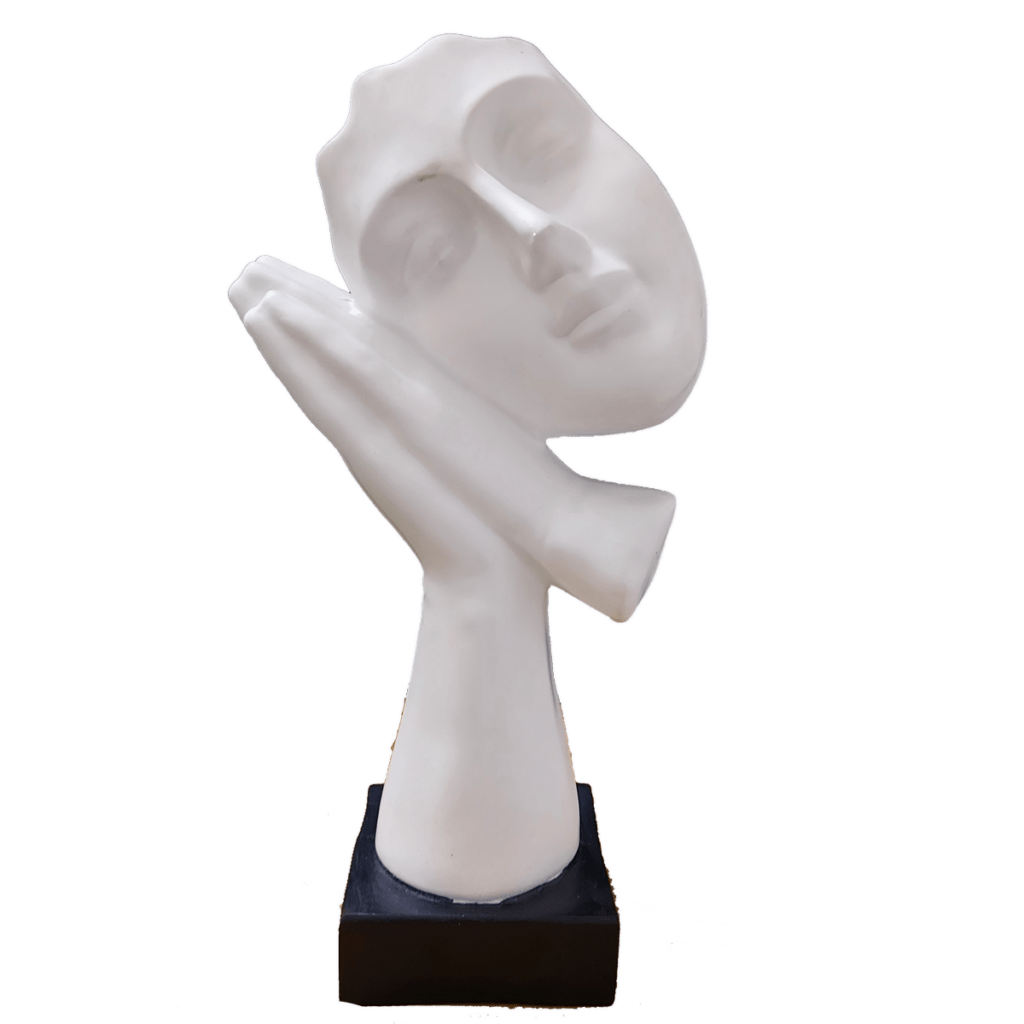 Golden Blue Abstract The Thinker Lady Statue for Home Decor Showpiece H ...