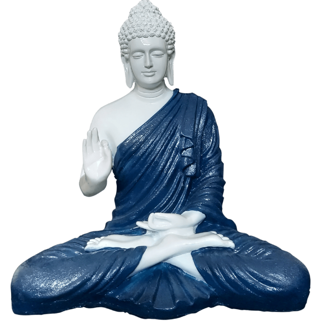 Decorify White Blue Statue Idol Figurine Showpiece Height 40 CM