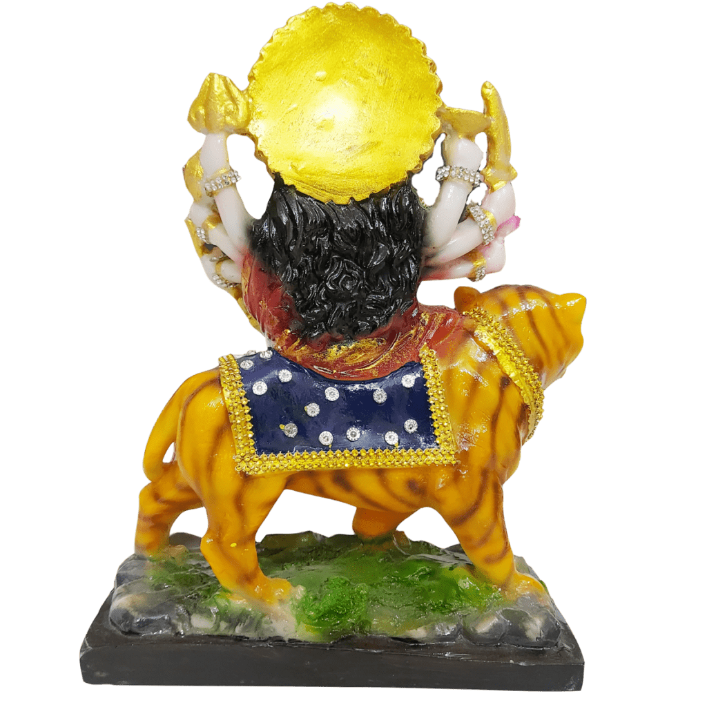 Colourful Durga Maa Statue Murti Sculpture Figurine Height 26 CM