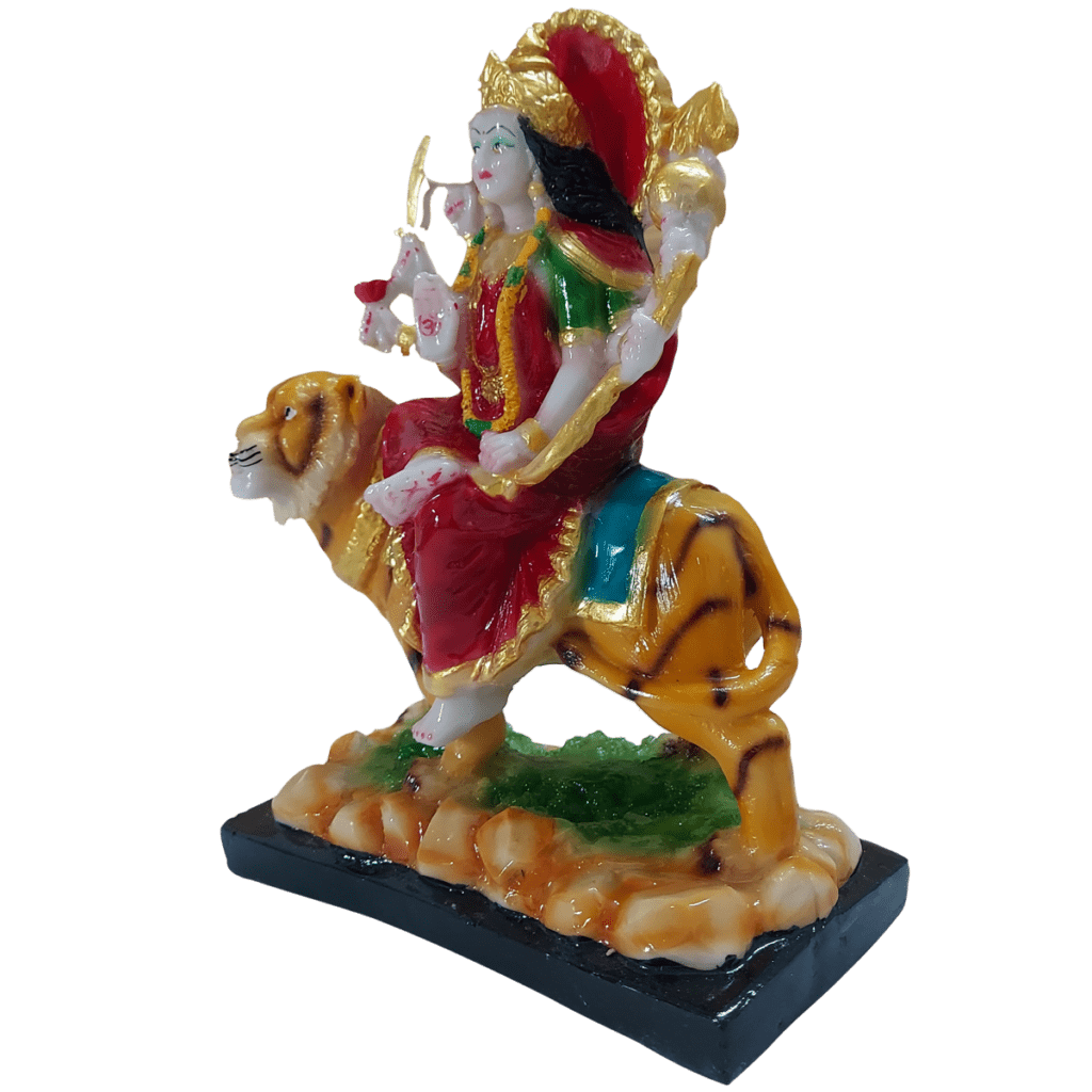 Colourful Durga Maa Resin Statue Murti Sculpture Murti Height 26 cm