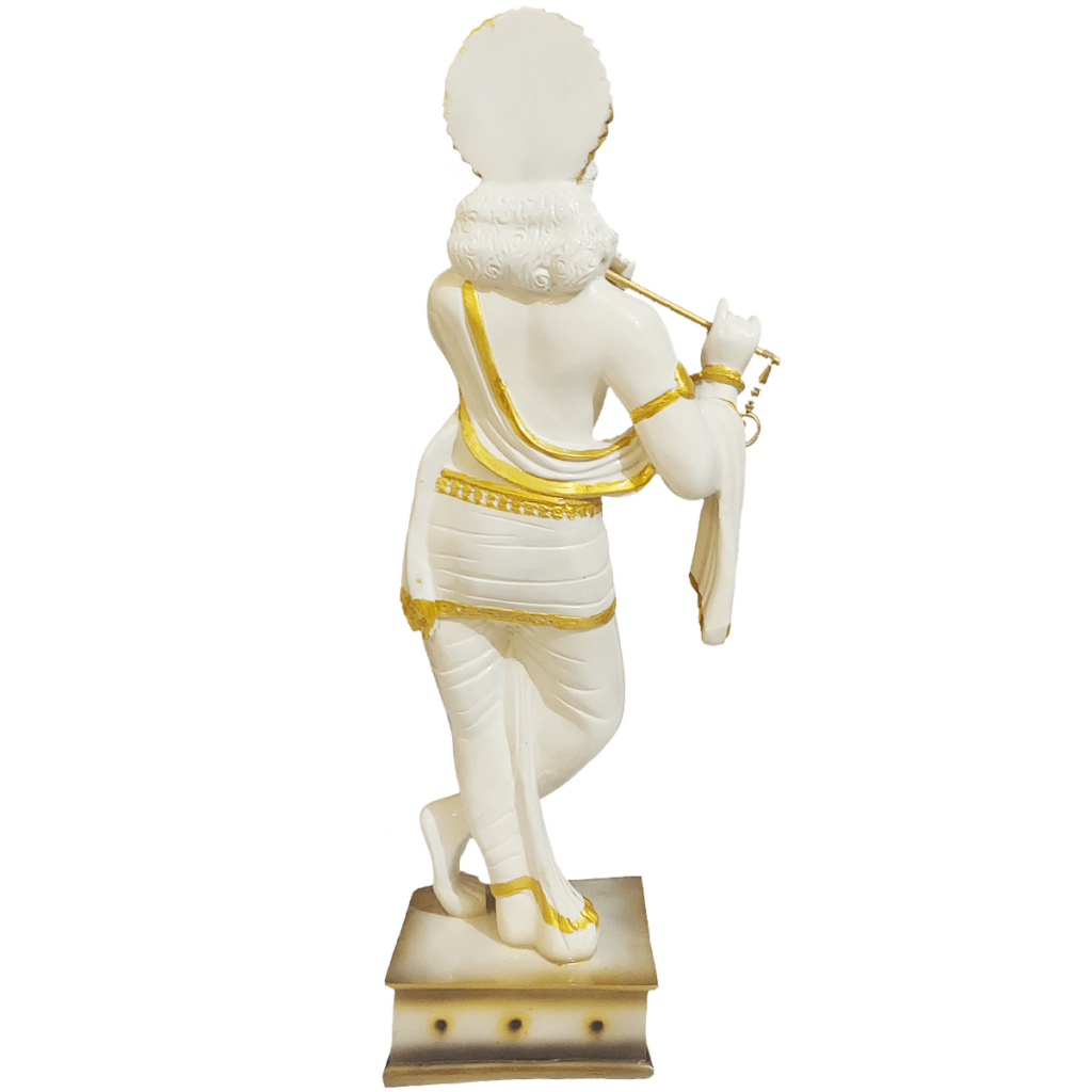 White Standing Krishna with Bansuri Height 63 CM | DECORIFY