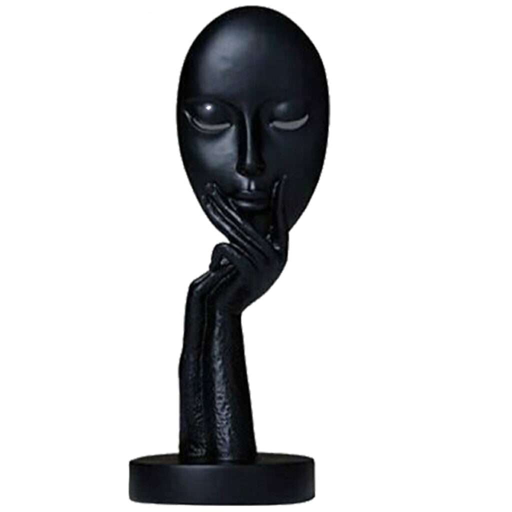 Black Abstract Lady Face Myra Statue for Home Decor Showpiece Height 40 CM