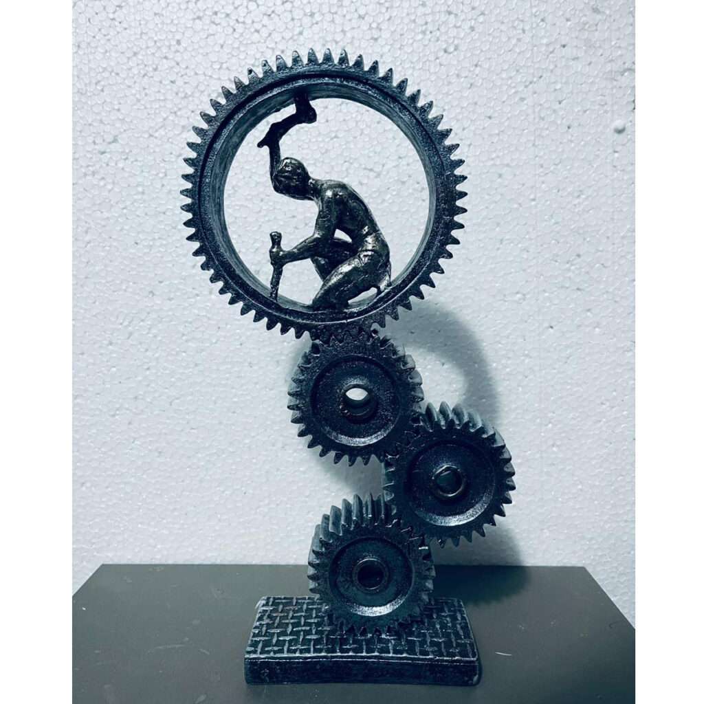 Resin Abstract Self Creating Man Statue - DECORIFY