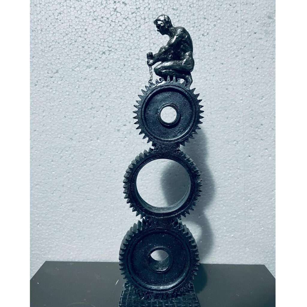 Resin Abstract Self Creating Man Statue - DECORIFY